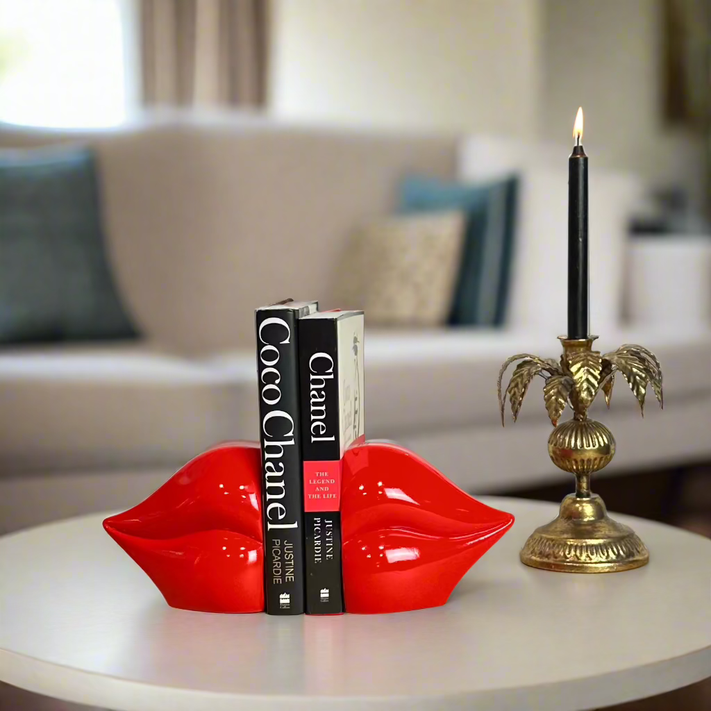Set of Red Lip Bookends – Margo & Plum