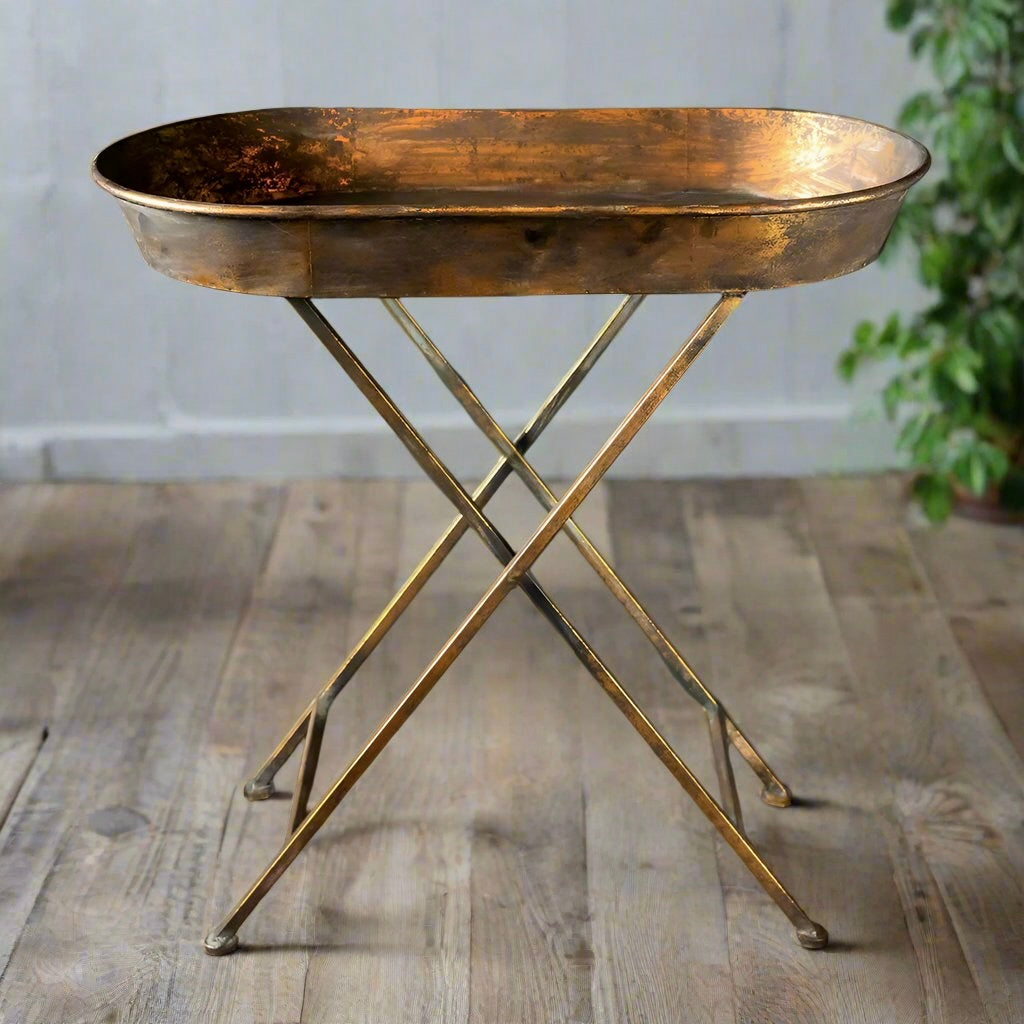 Distressed Gold Tray Table – Margo & Plum