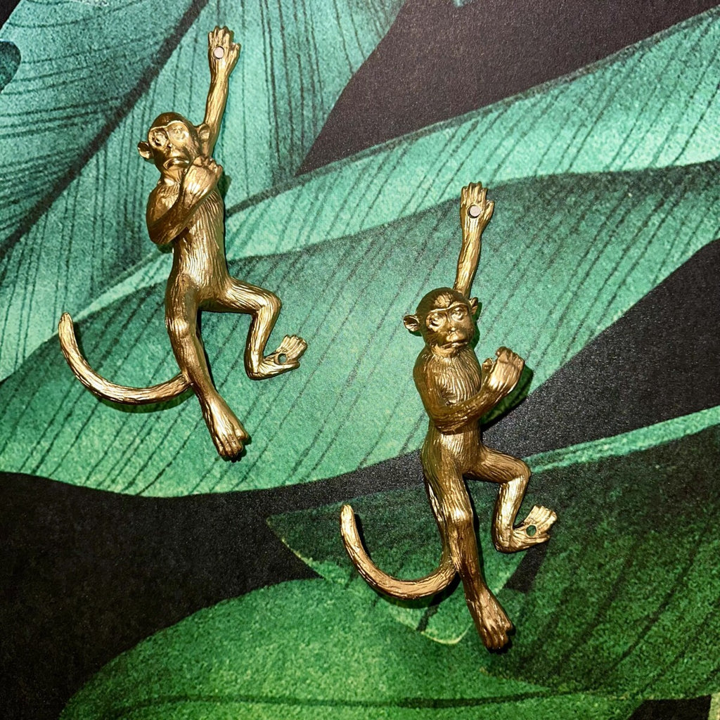 Gold Climbing Monkey Hooks Set of 2 – Margo & Plum
