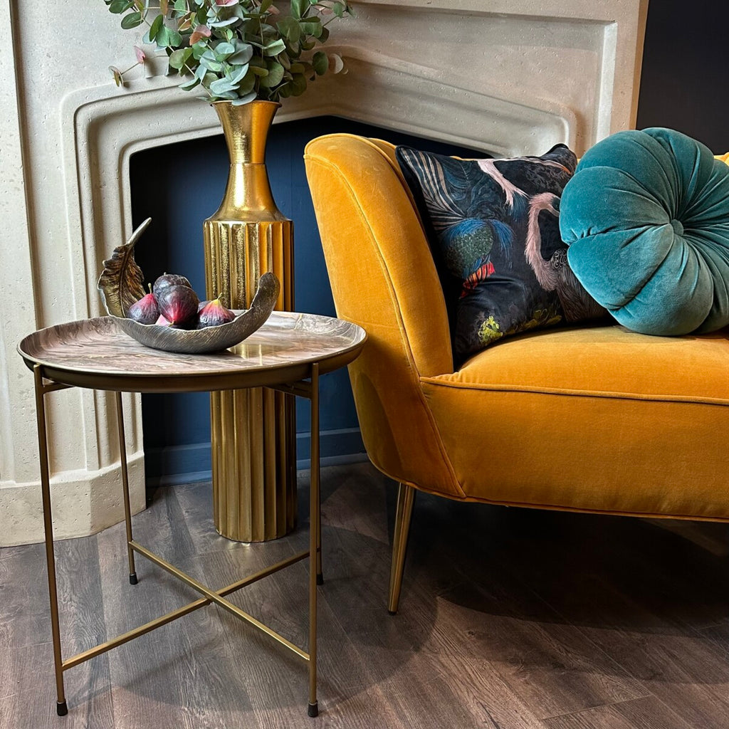 Marble Effect Folding Gold Tray Table – Margo & Plum